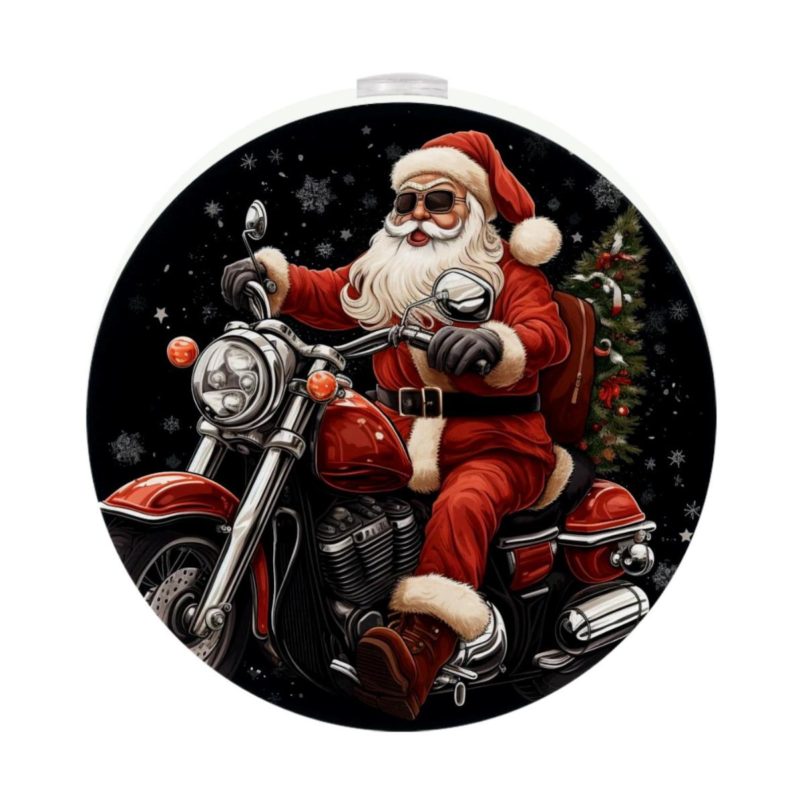 Santa Claus LED Round Night Light - 2PCS, Plug-in Dusk-to-Dawn Sensor ...