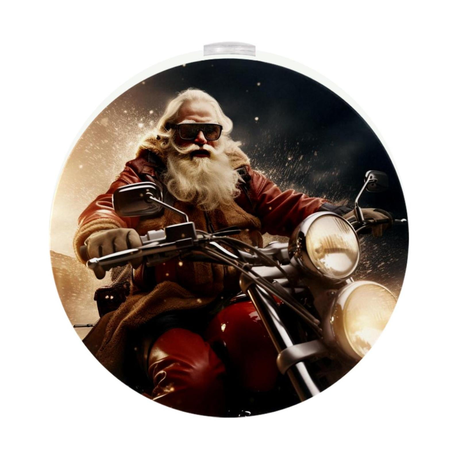 Santa Claus LED Round Night Light - 2PCS, Soft Glow Decorative ...