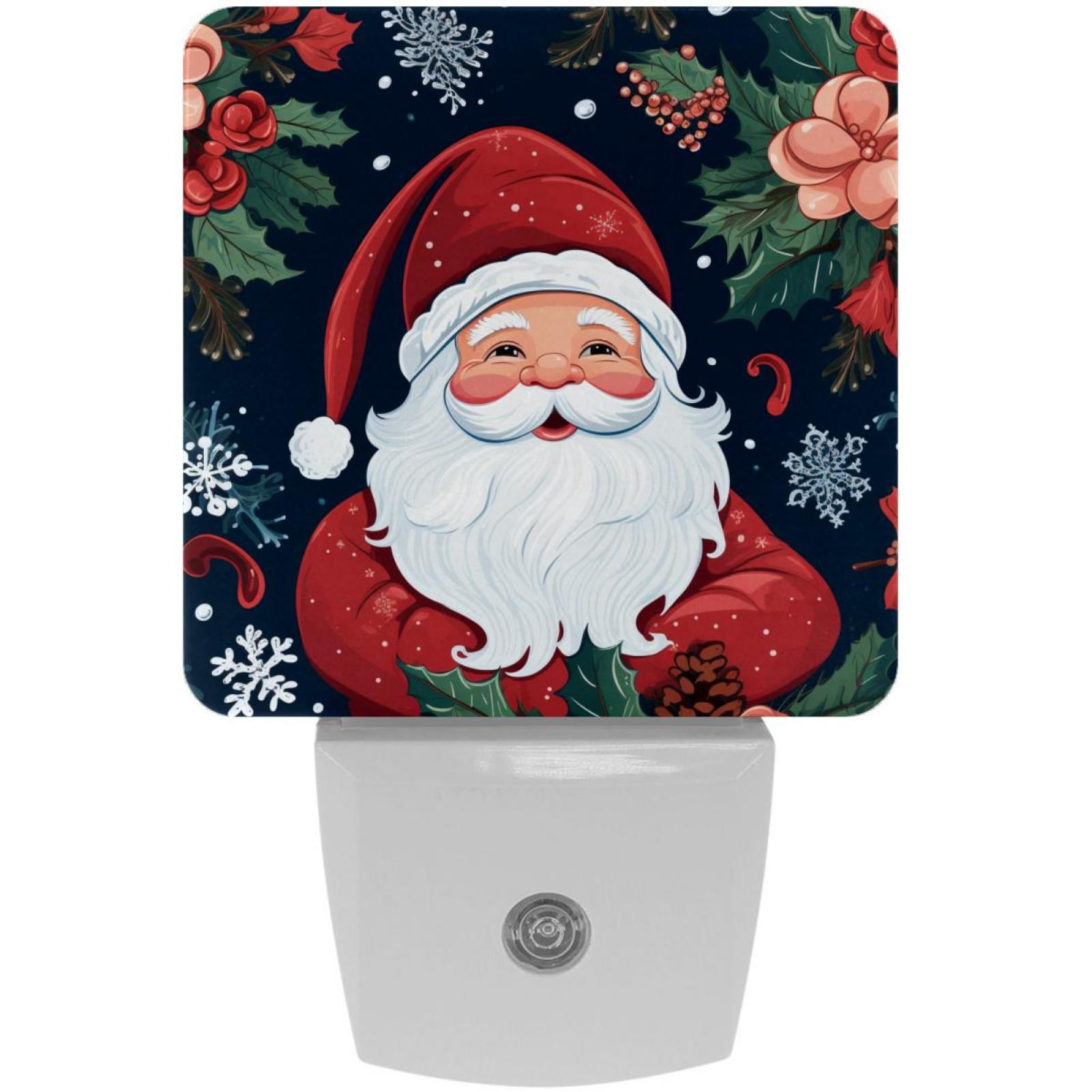 Santa Claus LED Square Night Lights - Modern Design, Soft Glow, Energy ...
