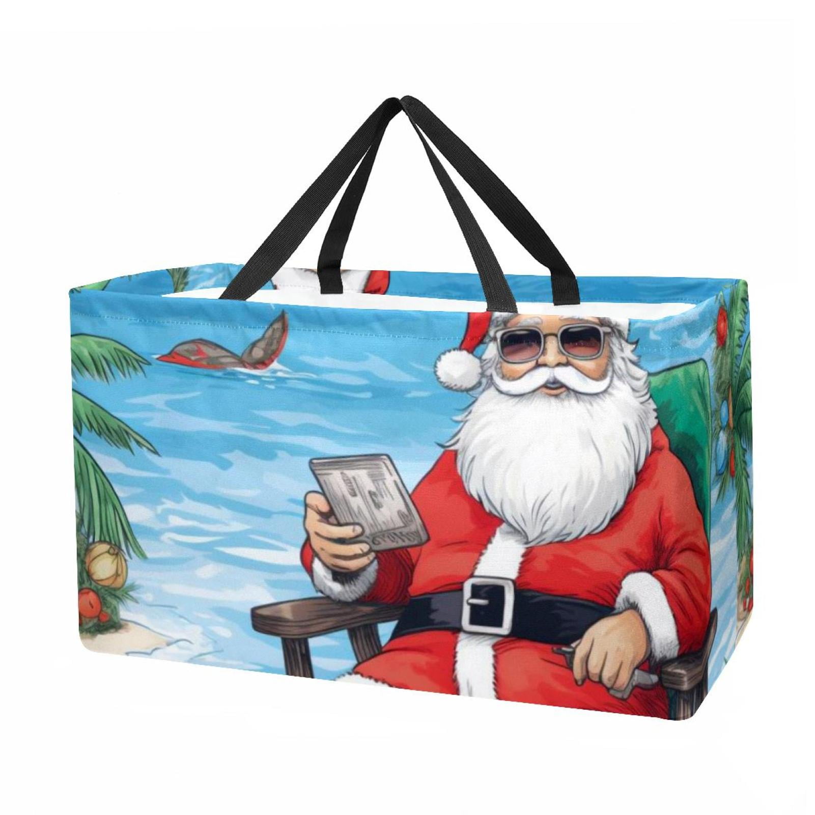 Santa Claus Large Capacity Reusable Foldable Oxford Cloth Picnic Basket ...