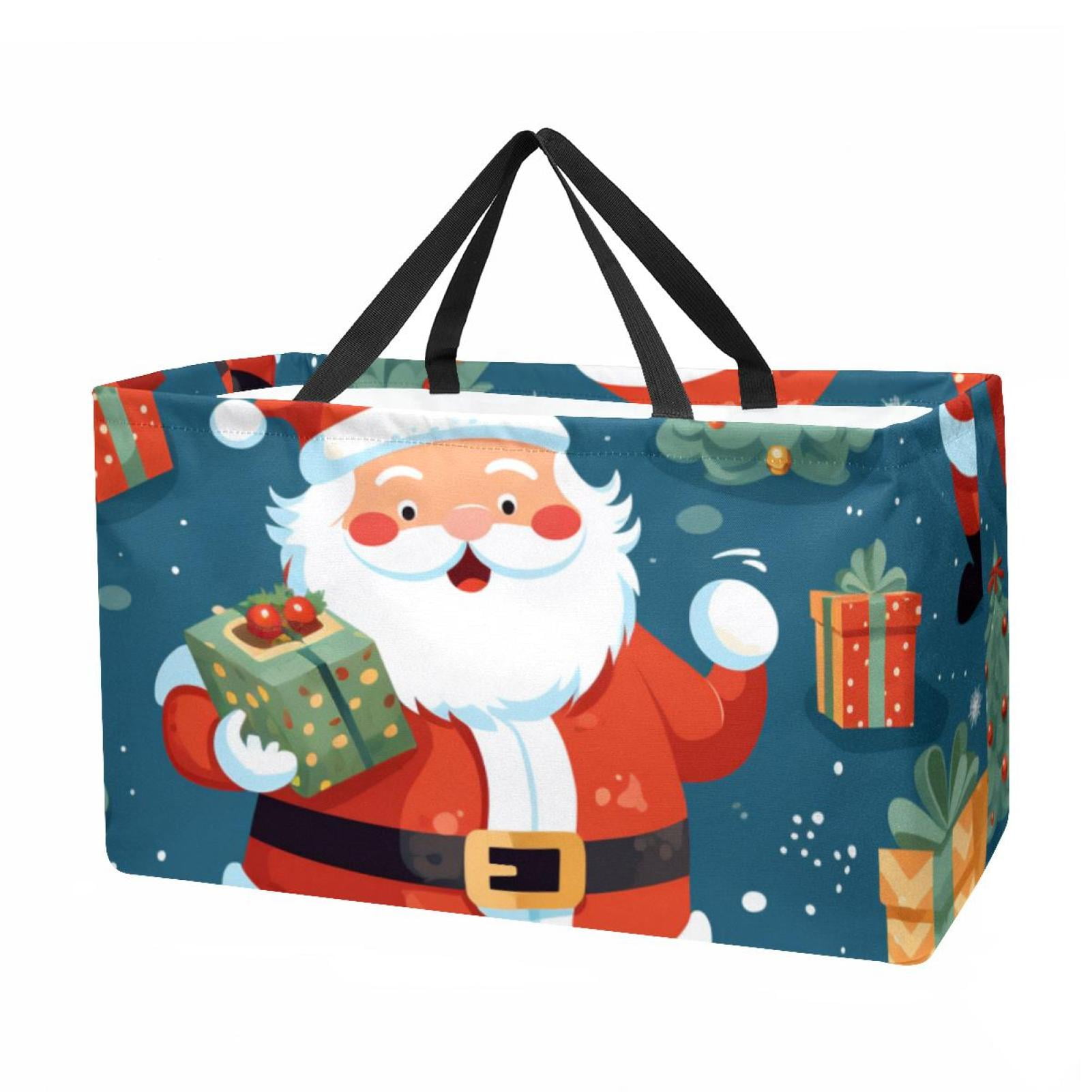 Santa Claus Large Capacity Reusable Oxford Cloth Storage Bin: Foldable ...