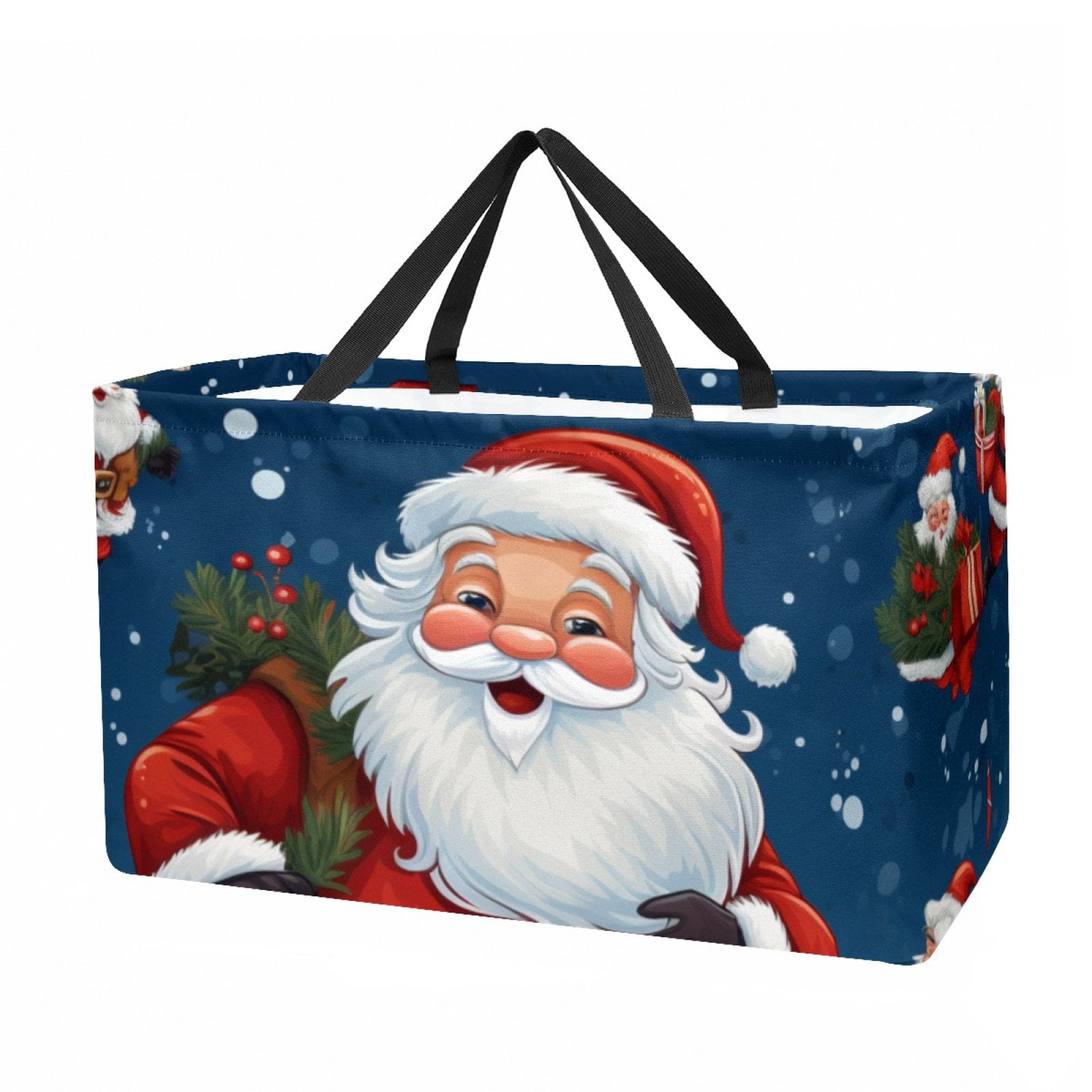 Santa Claus Large Capacity Reusable Oxford Cloth Storage Bin: Foldable ...