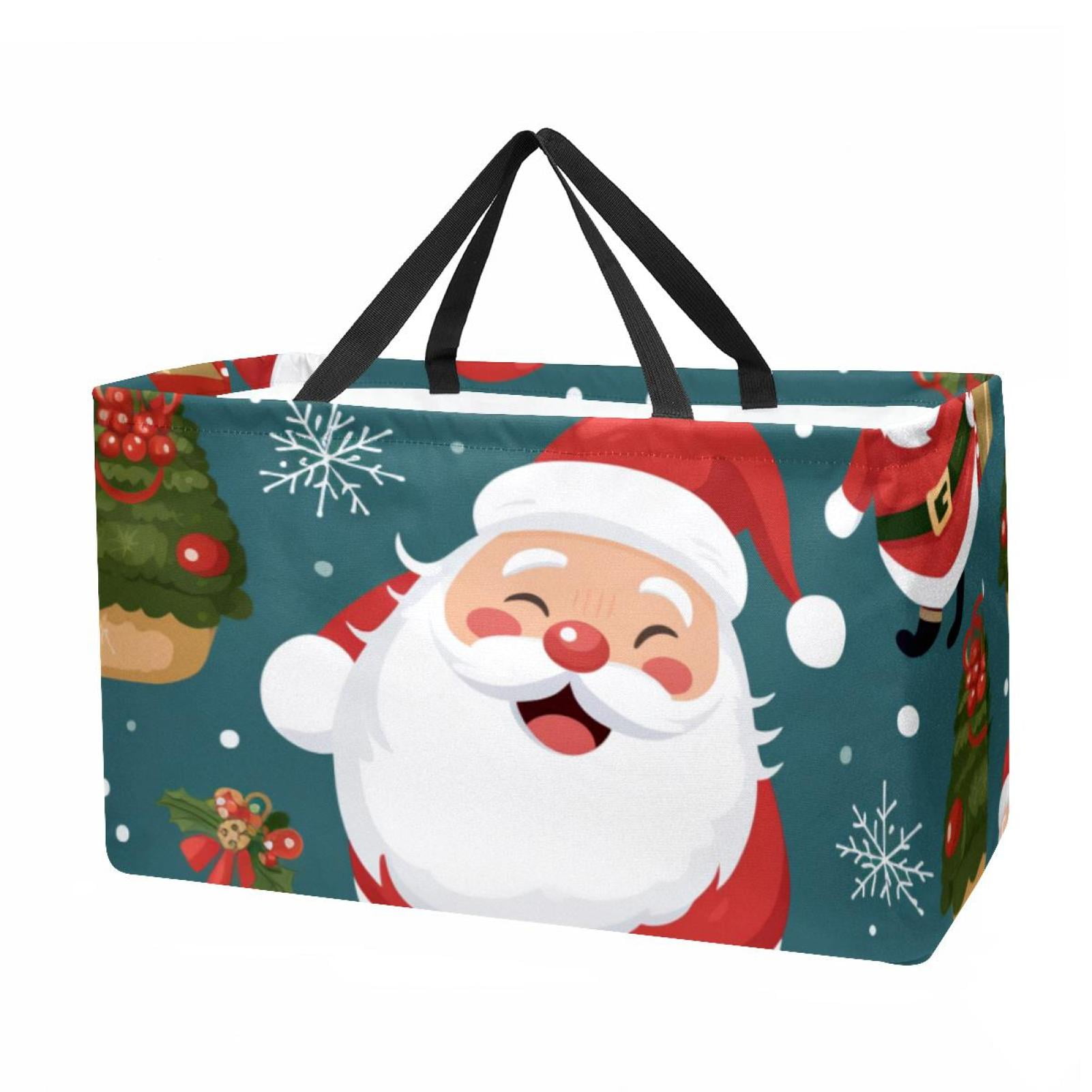 Santa Claus Large Foldable Laundry Basket Storage Box Shopping Bag ...