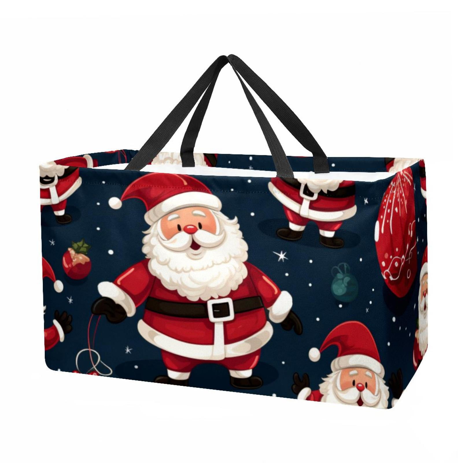 Santa Claus Large Foldable Oxford Cloth Shopping Bag Laundry Basket ...