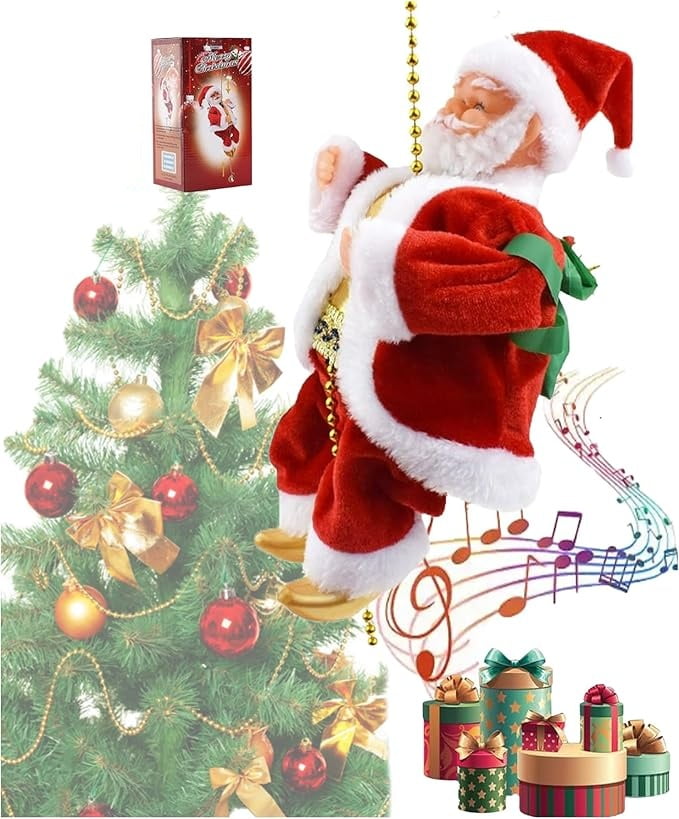 Santa Claus Musical Climbing Rope, 2026 New Electric Climbing Santa on ...