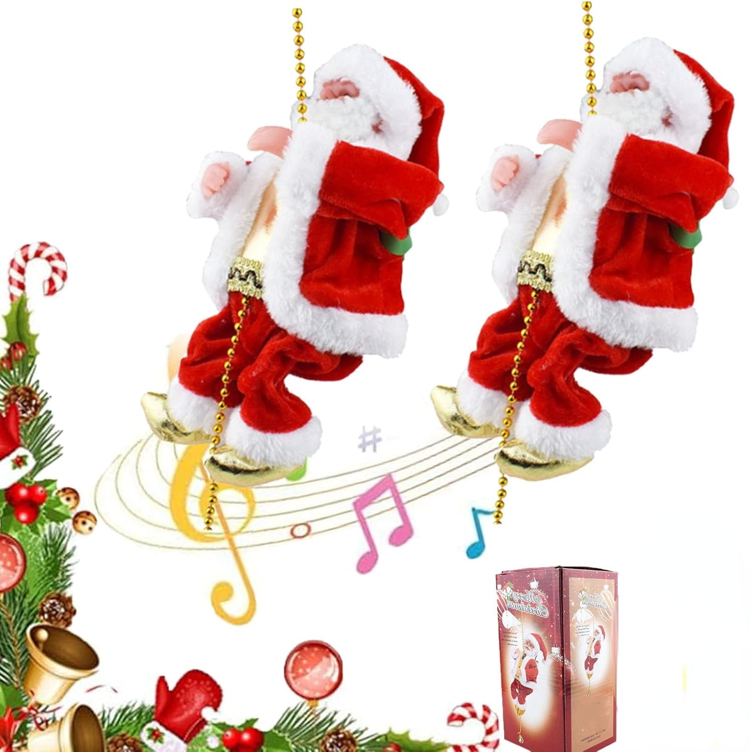 Santa Claus Musical Climbing Rope, 2026 New Electric Climbing Santa on ...