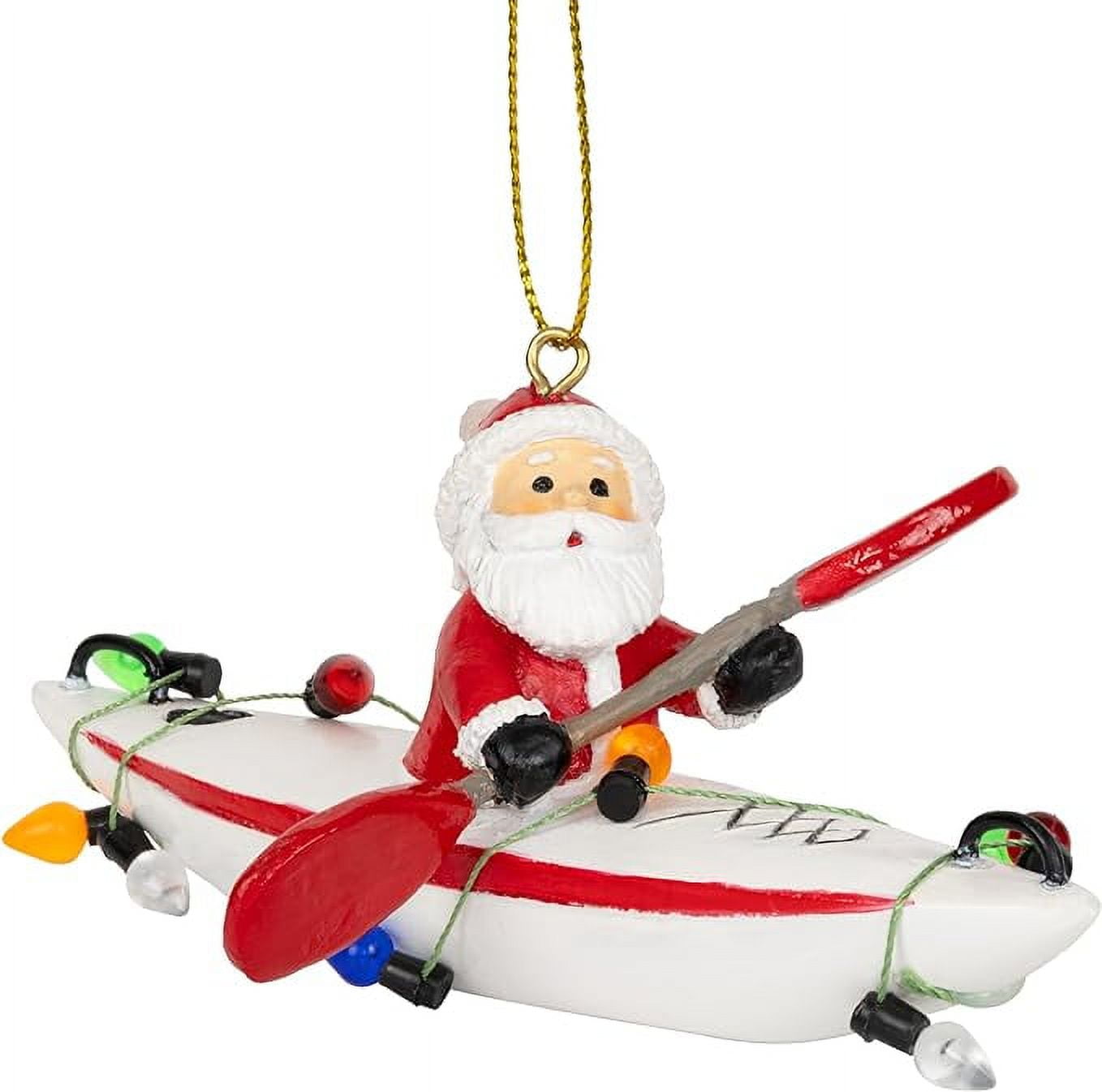 Santa Claus Paddling in A Kayak Christmas Tree Outdoor Lovers Ornament ...
