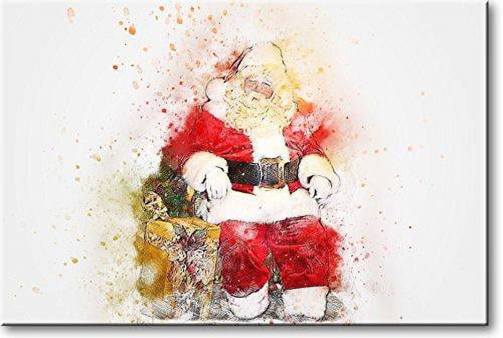 Santa Claus Painting Picture on Stretched Canvas, Wall Art D?cor, Ready ...