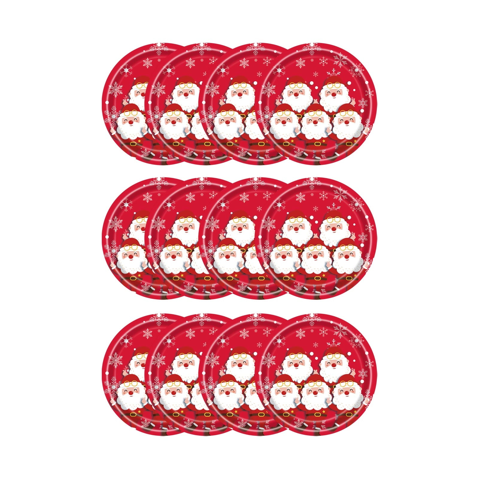 Santa Claus Paper Plates Winter Snowflake Party Tableware Supplies ...