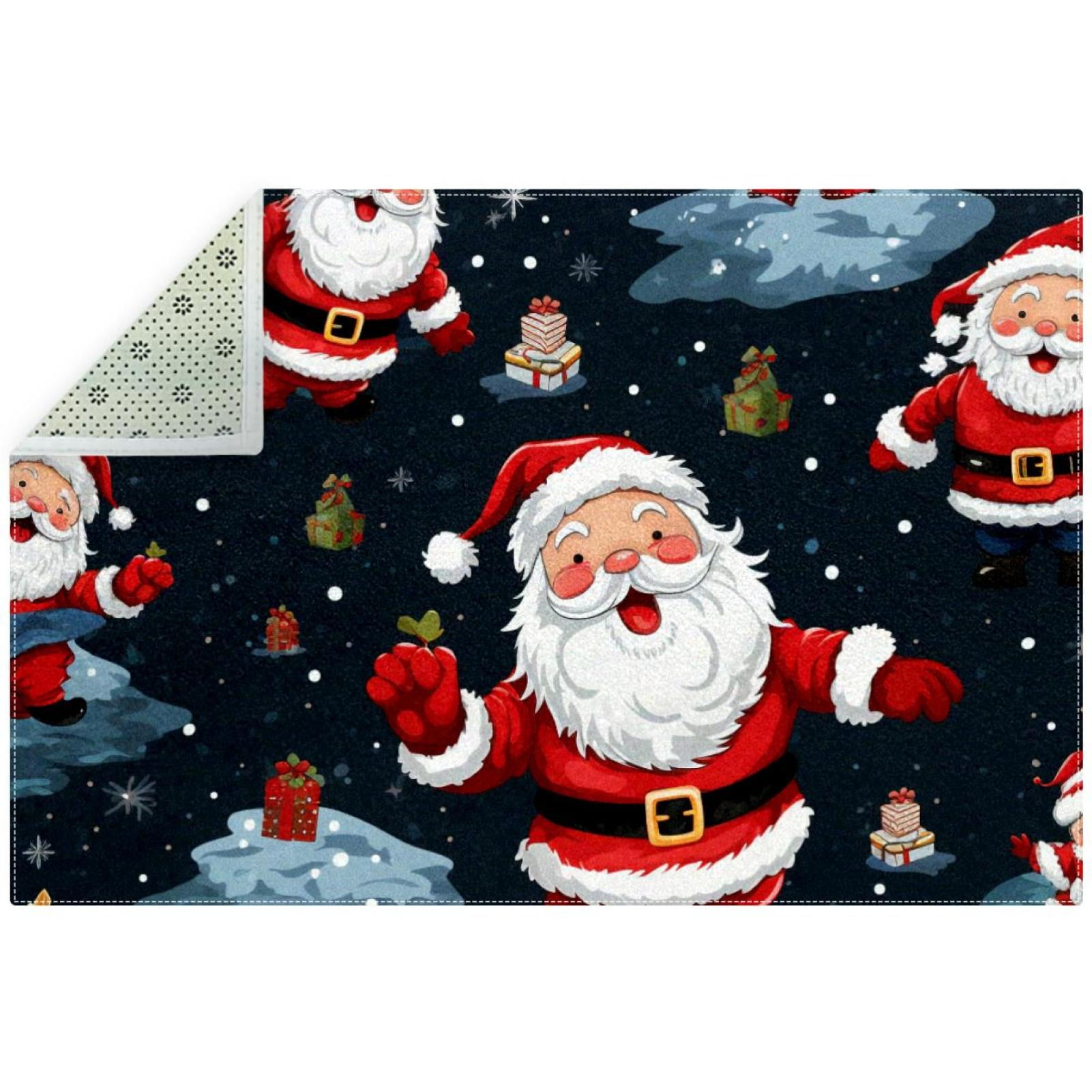 Santa Claus Polyester Chair Mat for Hardwood Floor, Heavy Duty Office ...