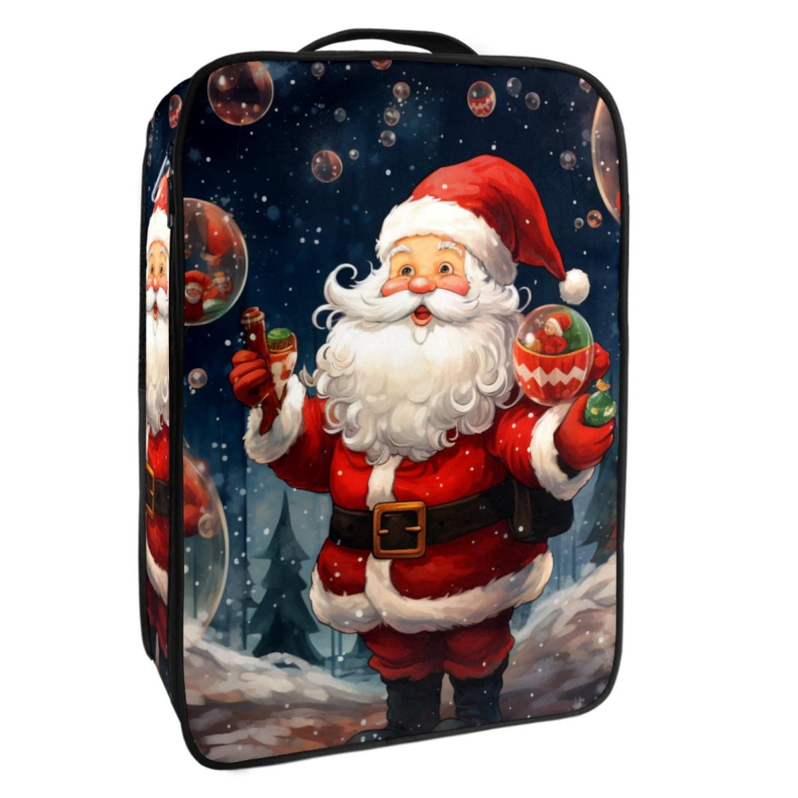 Santa Claus Polyester Shoe Boxes Organizer Storage Container Closet ...