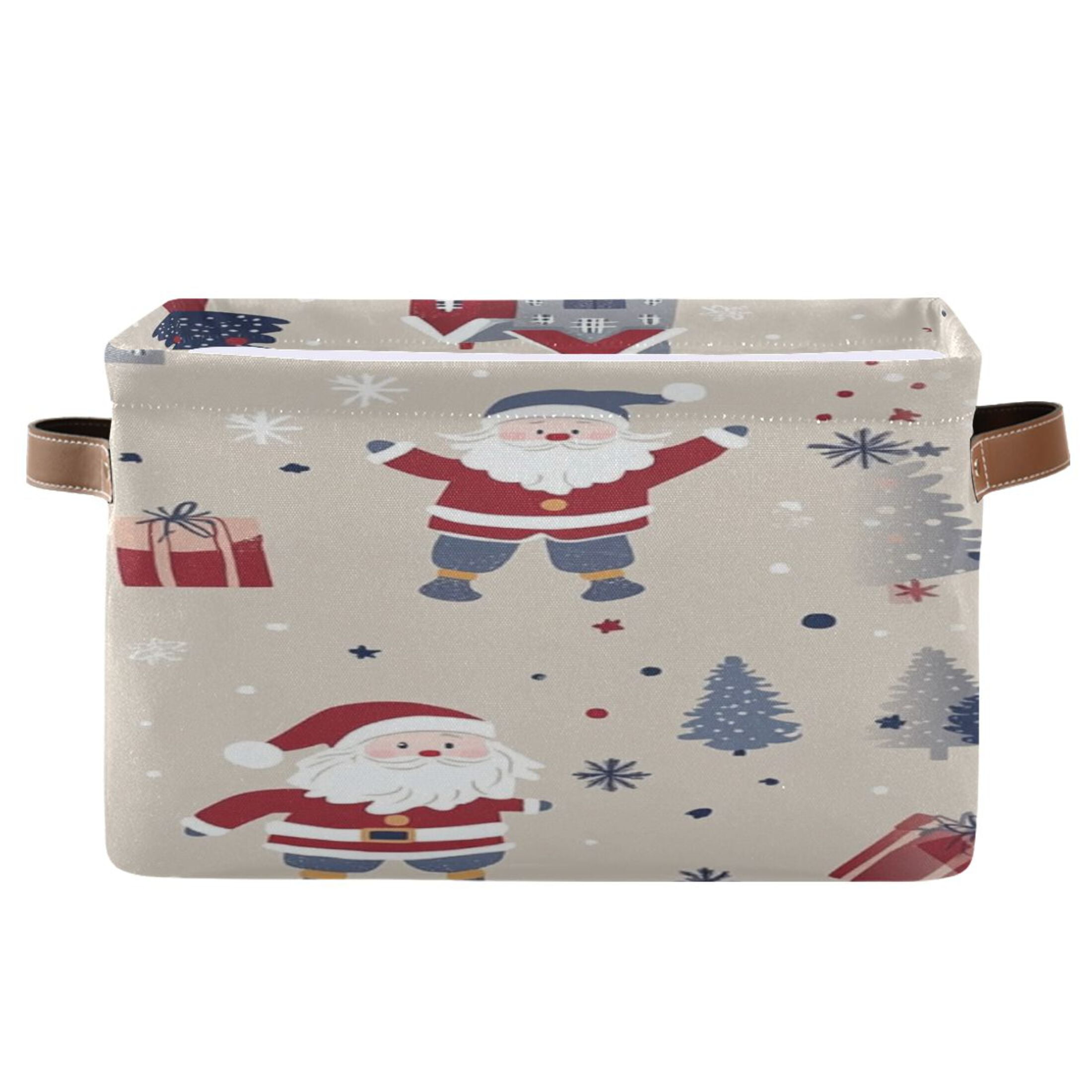 Santa Claus Presents and Houses Foldable Storage Basket,Canvas Fabric ...