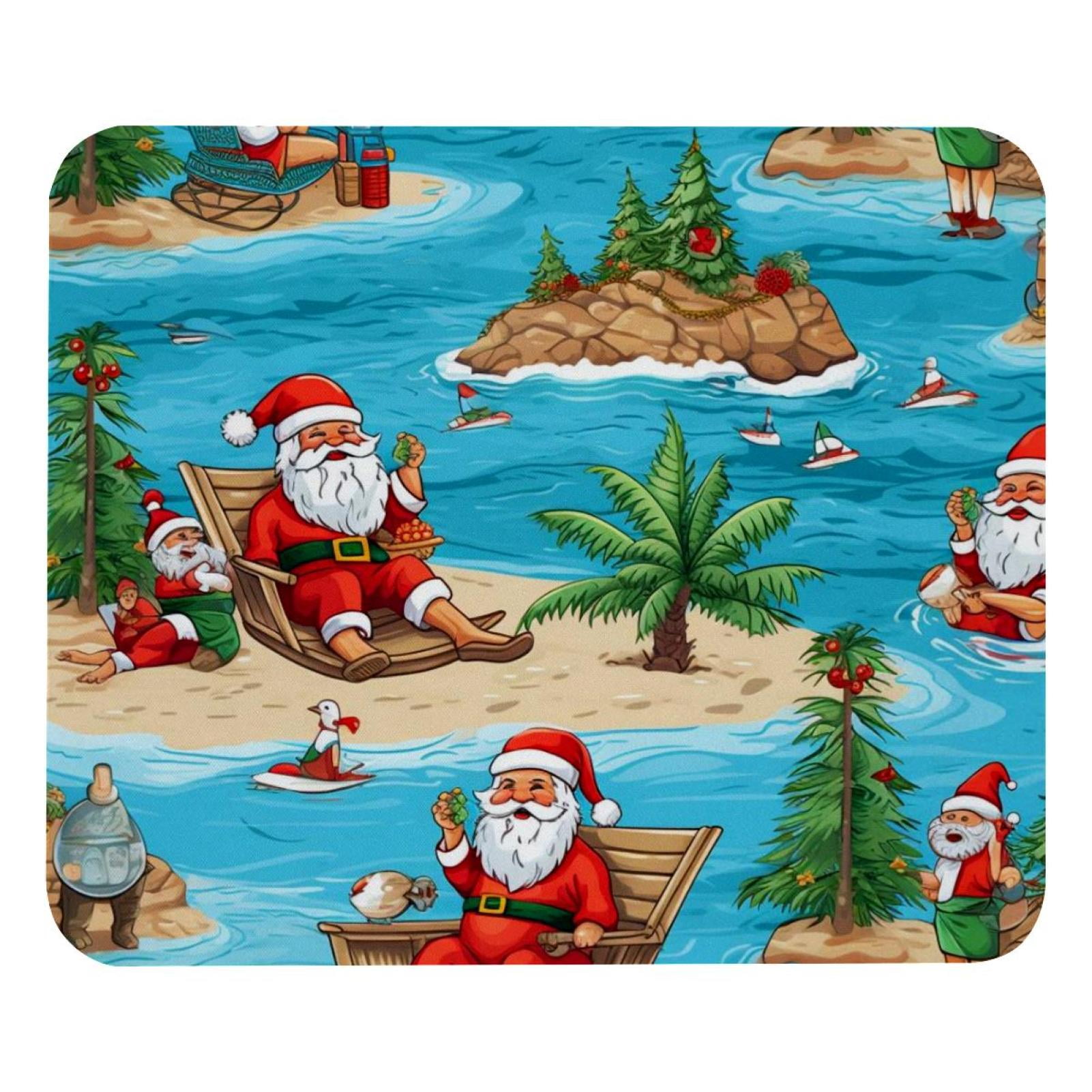 Santa Claus Printed Square Desk Pad, 8.3x9.8 Inch Non-Slip Rubber ...