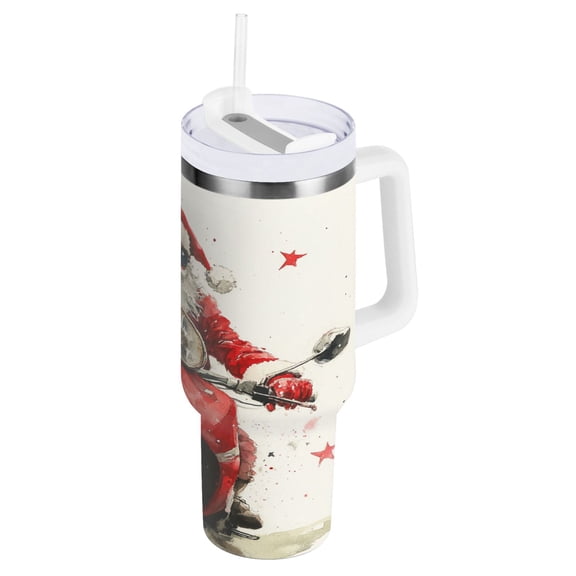 40 oz Tumbler with Handle and Straw Lid Wildflowers and Trees ...