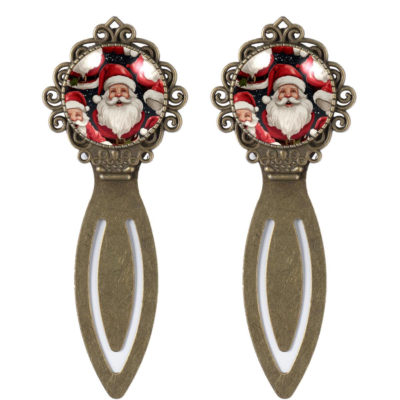 Santa Claus Set of Two Vintage Copper-Colored Lace Bookmarks: Gifts for ...