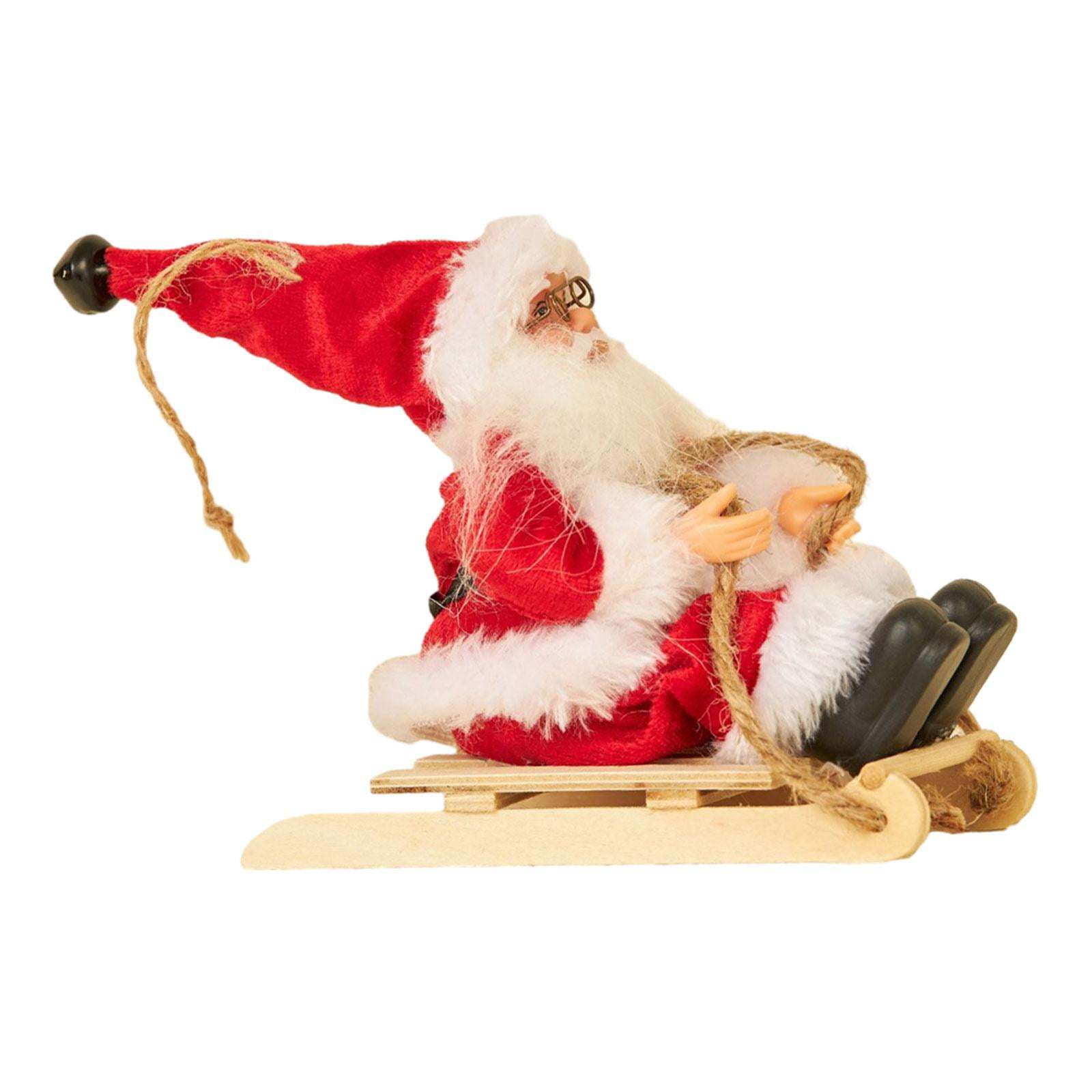 Santa Claus Sledge Figurine, Santa Claus Doll Festive Statue, Santa ...