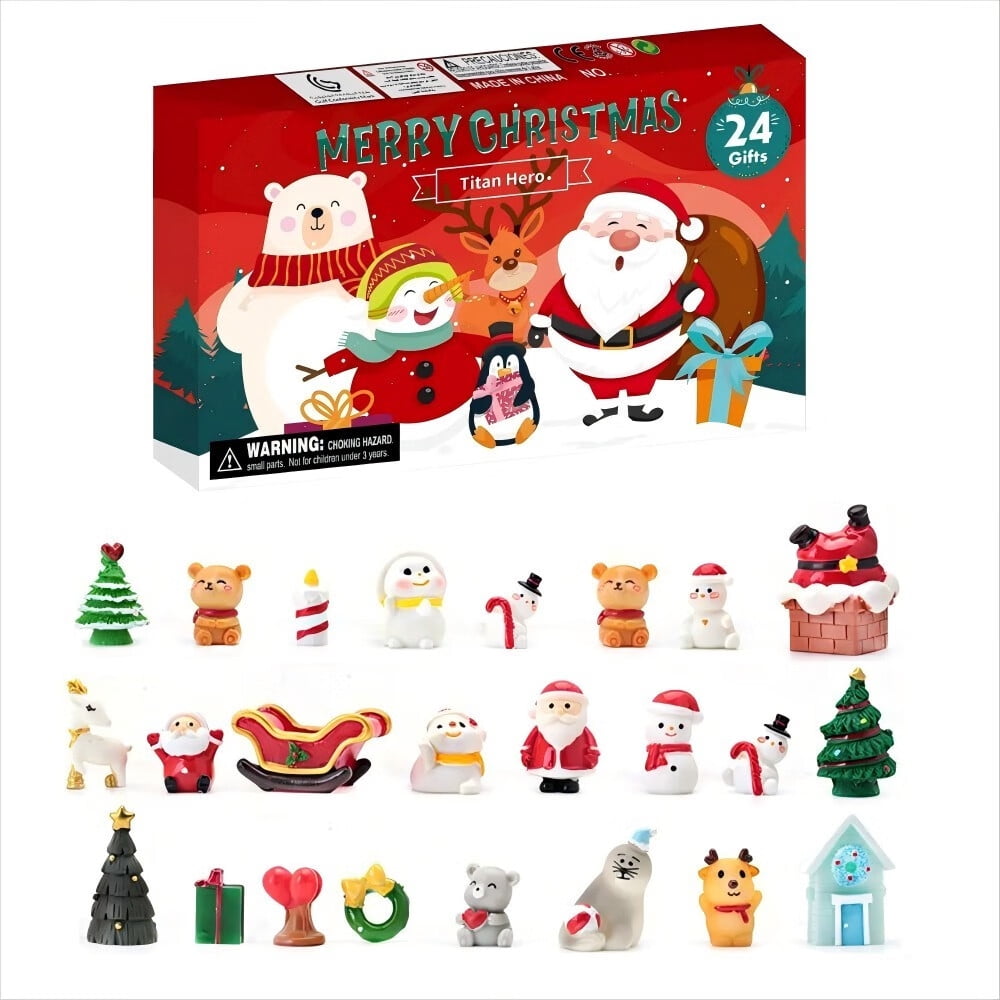 Santa Claus & Snowman & Reindeer Christmas Countdown Box,2024 Holiday ...