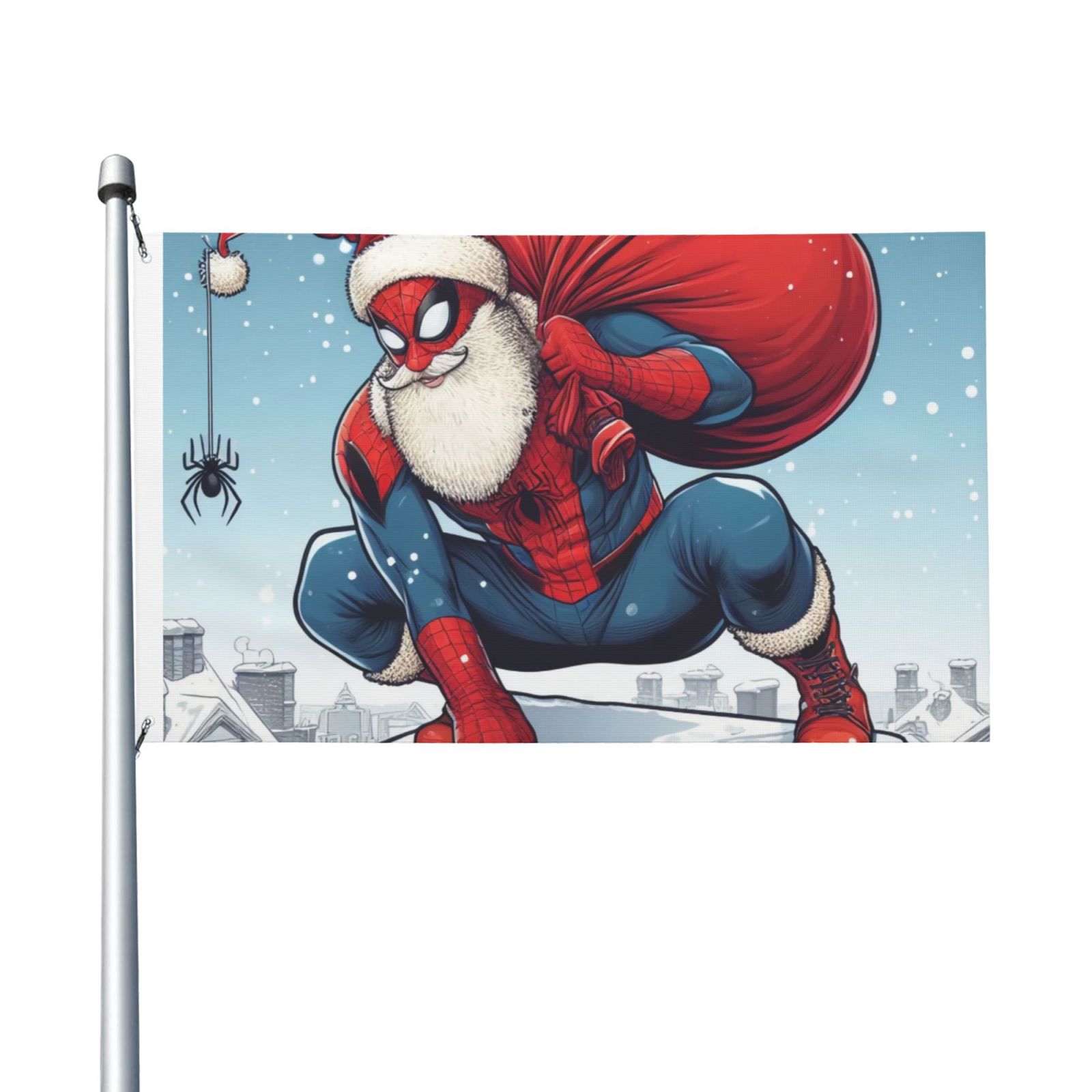 Santa Claus Spider-Man 3x5ft Face Flag Fade Proof Holiday Fall Flag ...