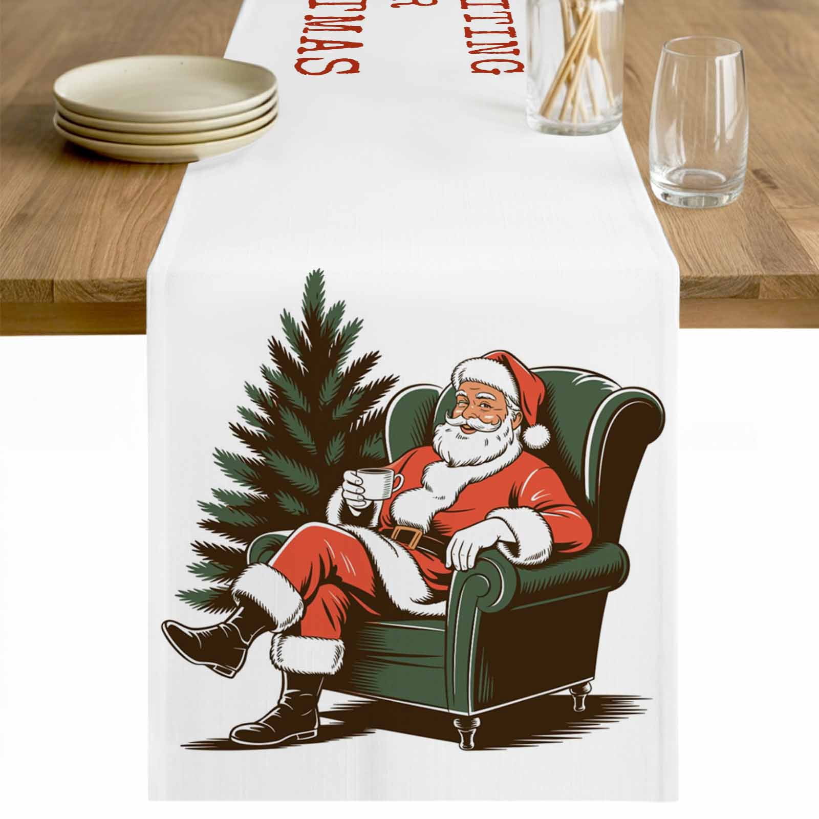 Santa Claus Table Runner 120 Inches Long Farmhouse Dress Scarves ...