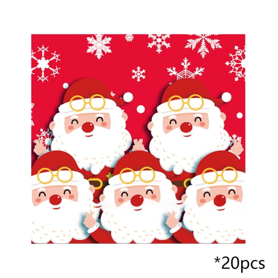 Santa Claus Themed Napkins With Holiday Designs For Christmas Parties ...