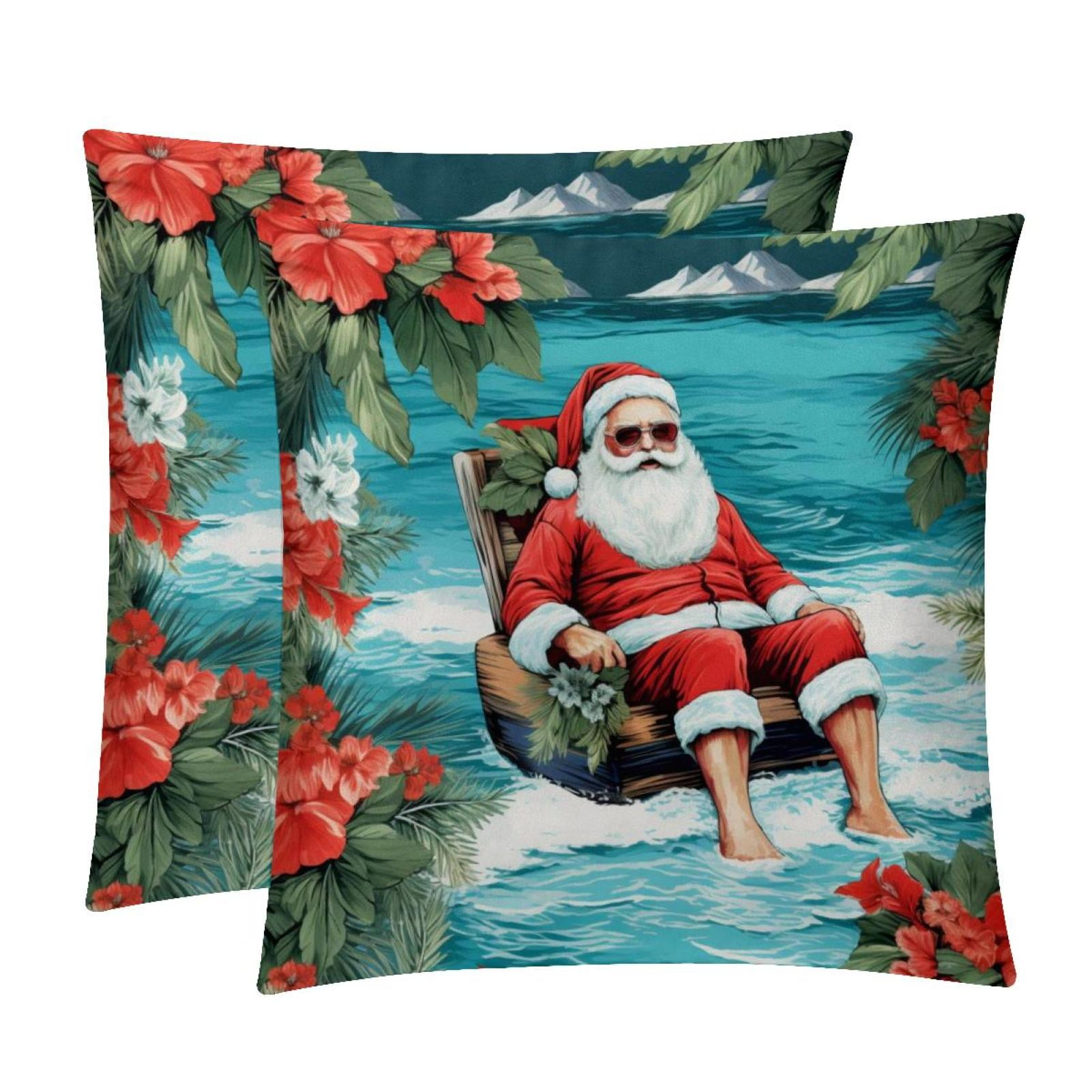 Santa Claus Throw Pillow - Velvet Pillow Inserts Covers with Unique ...