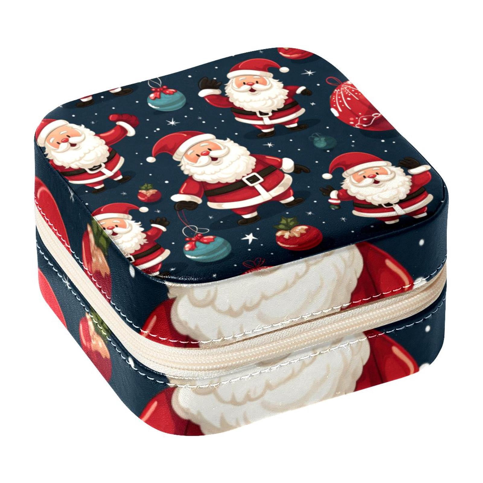 Santa Claus Travel Portable Earring Organizer Decorative Box Necklace ...