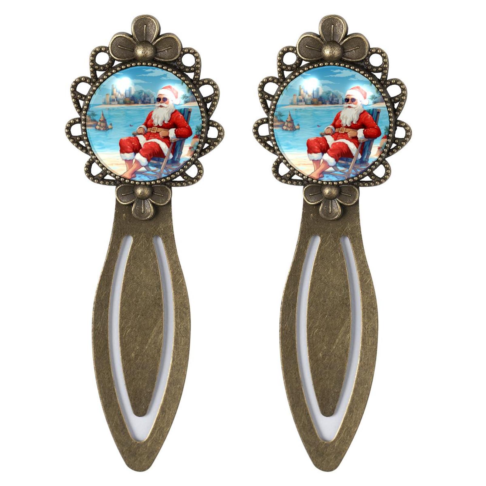 Santa Claus Vintage Copper-Colored Lace Bookmarks, Set of 2 - Stainless ...