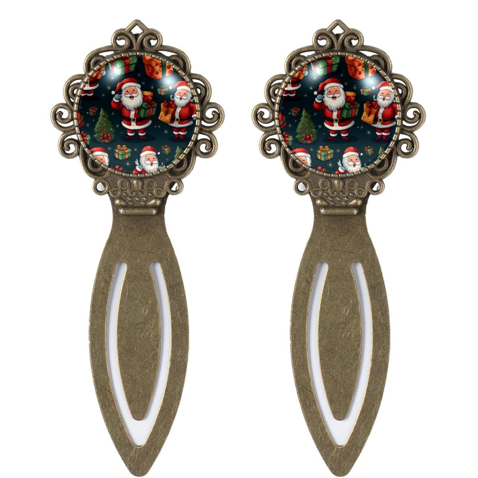Santa Claus Vintage Copper-Colored Lace Bookmarks - Set of 2 Stainless ...