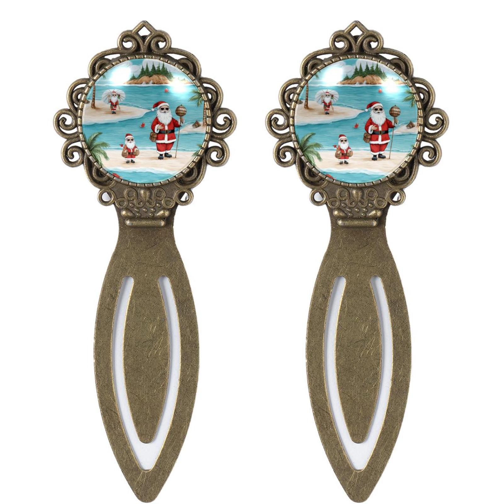 Santa Claus Vintage Copper-Colored Lace Bookmarks - Set of 2 Stainless ...