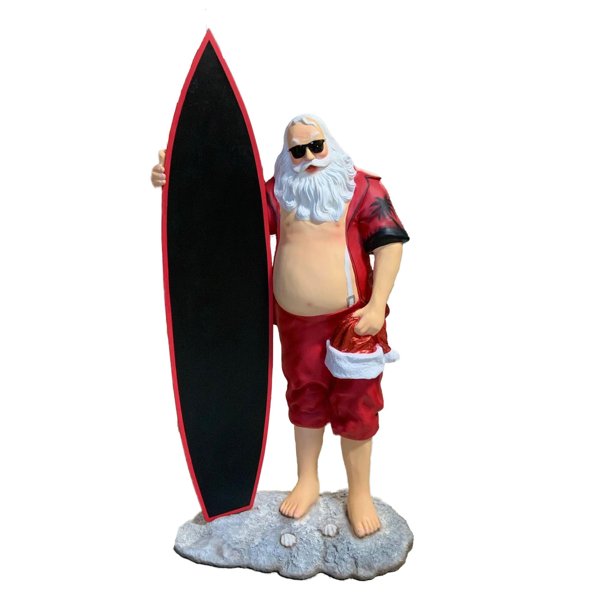 Santa Claus With Surfboard Life Size Christmas Statue - Walmart.com