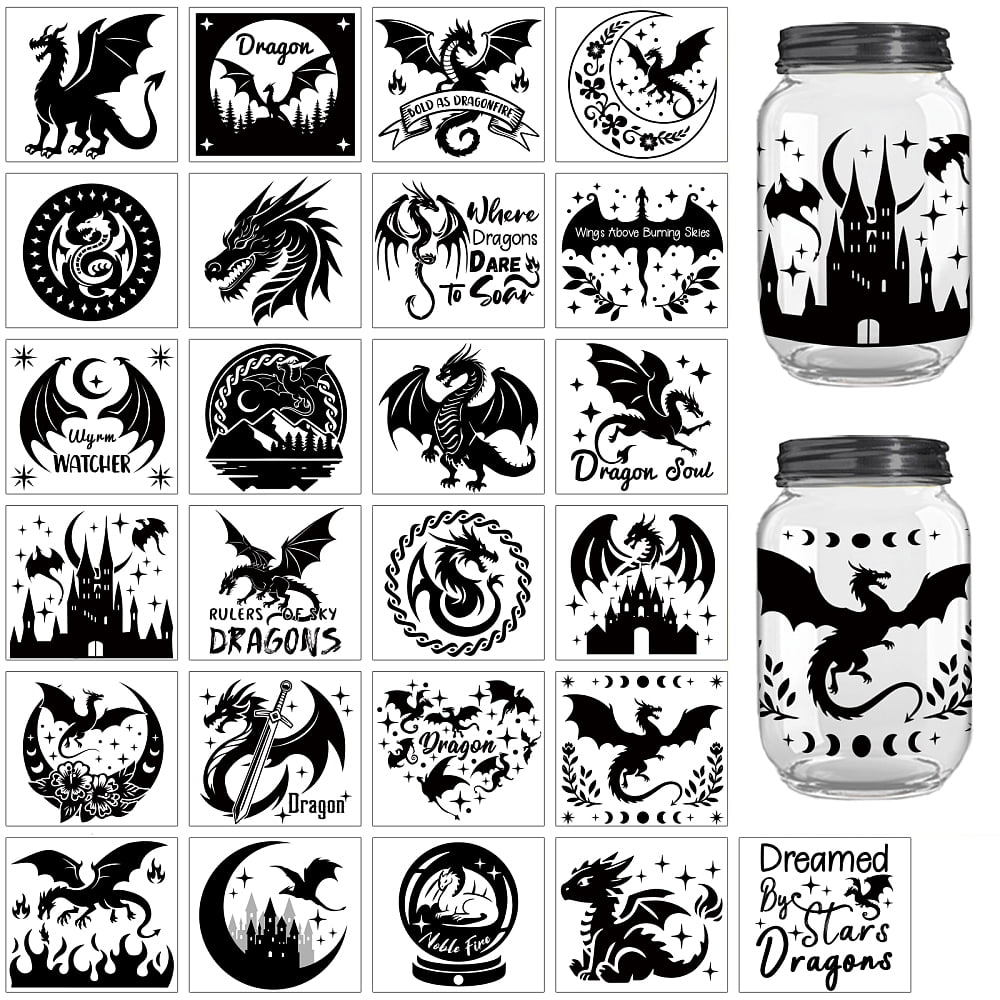 Santa Claus and Snow Man Silhouette Cutouts for Jars Mason Can Glass ...