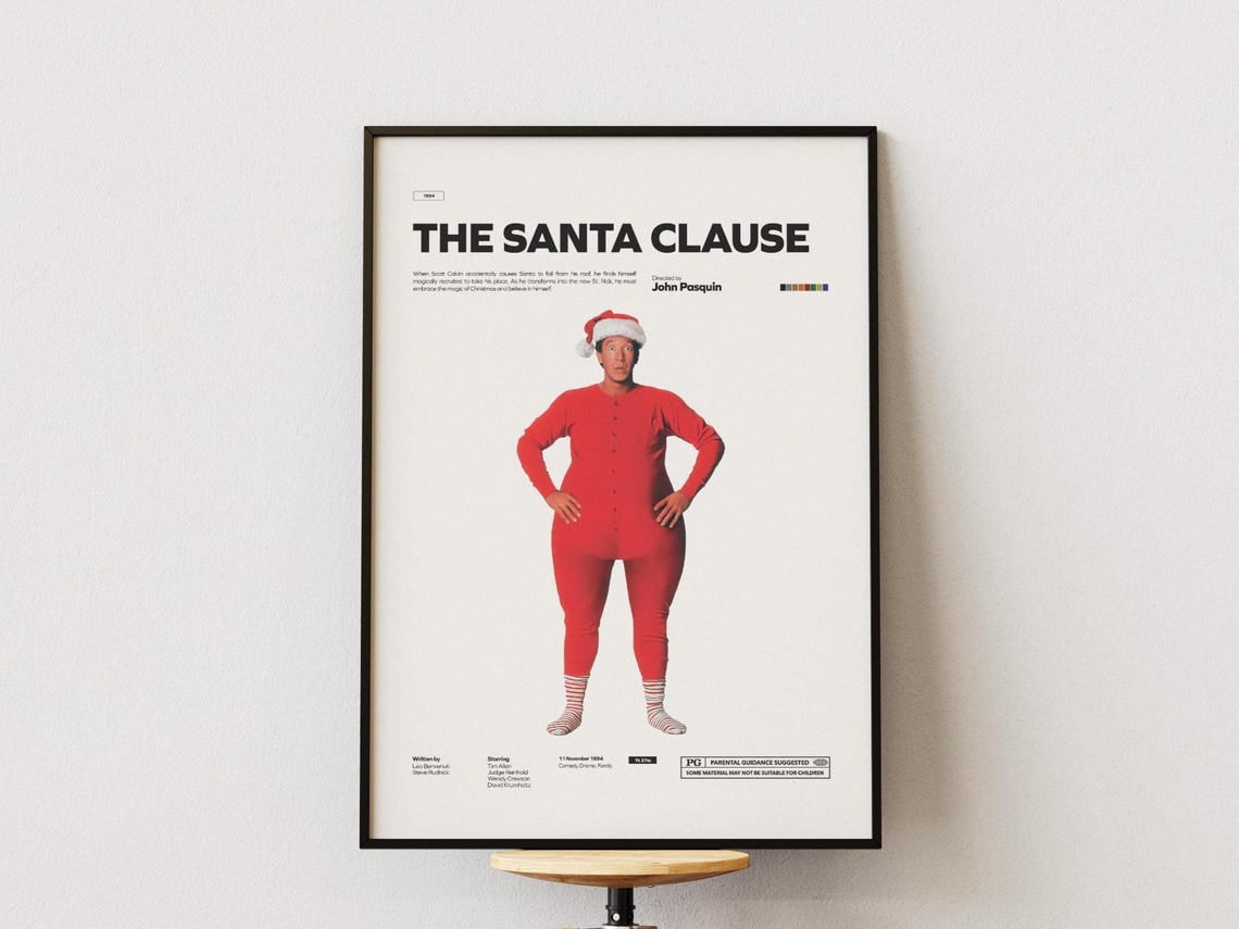 The Santa Clause Poster, Christmas Movie Poster, Tim Allen Poster ...