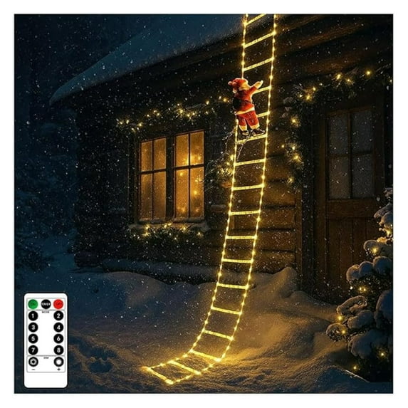 Santa Climbing Ladder Lights – 5.9ft USB Powered Christmas Decoration ...