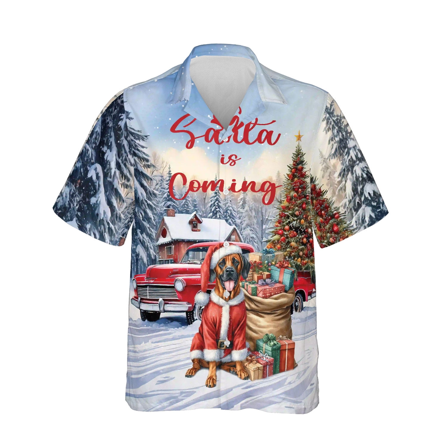 Santa is Coming Rhodesian Ridgeback Merry Christmas Xmas Noel Truck ...