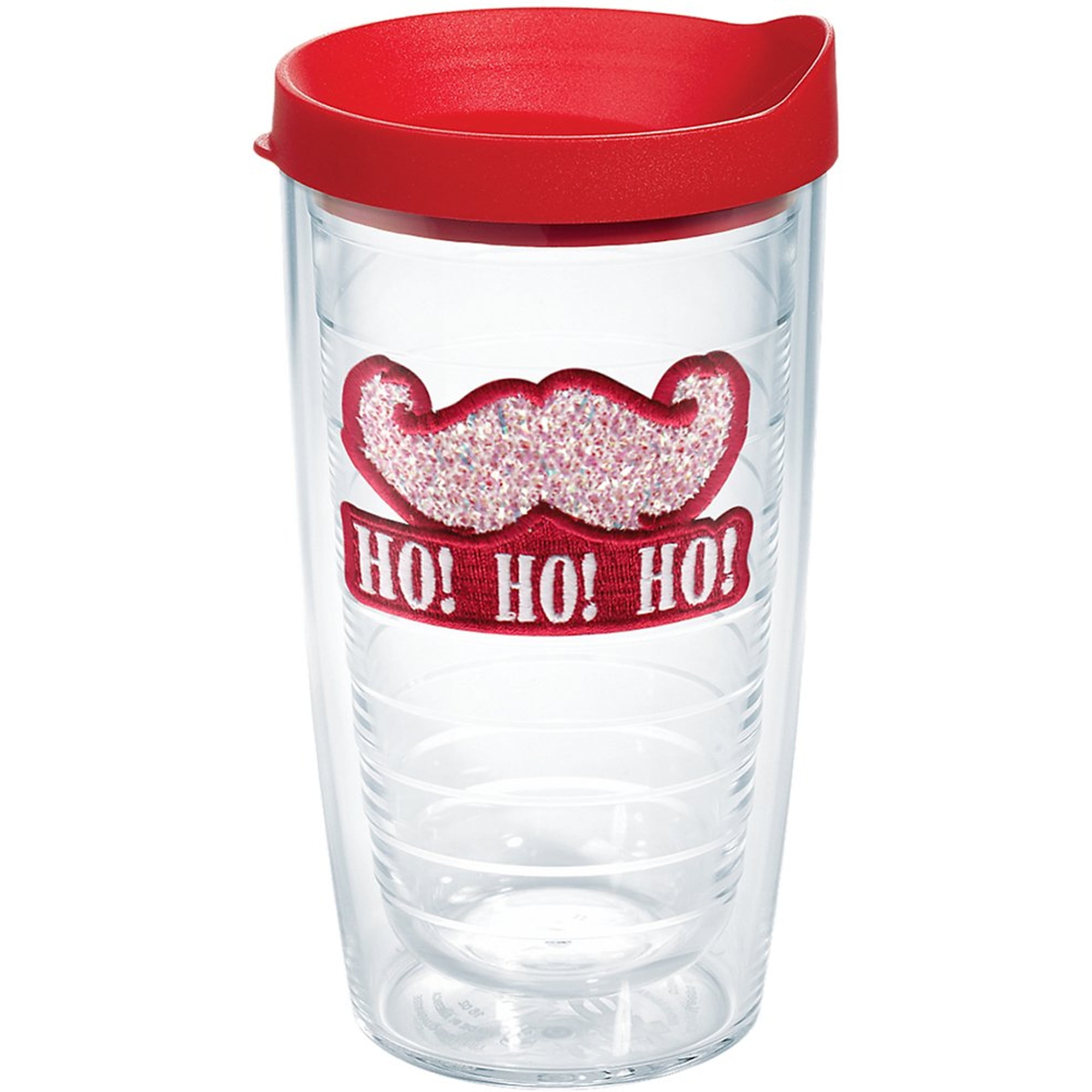 Santa Confetti Mustache 16 oz Tumbler with lid - Walmart.com