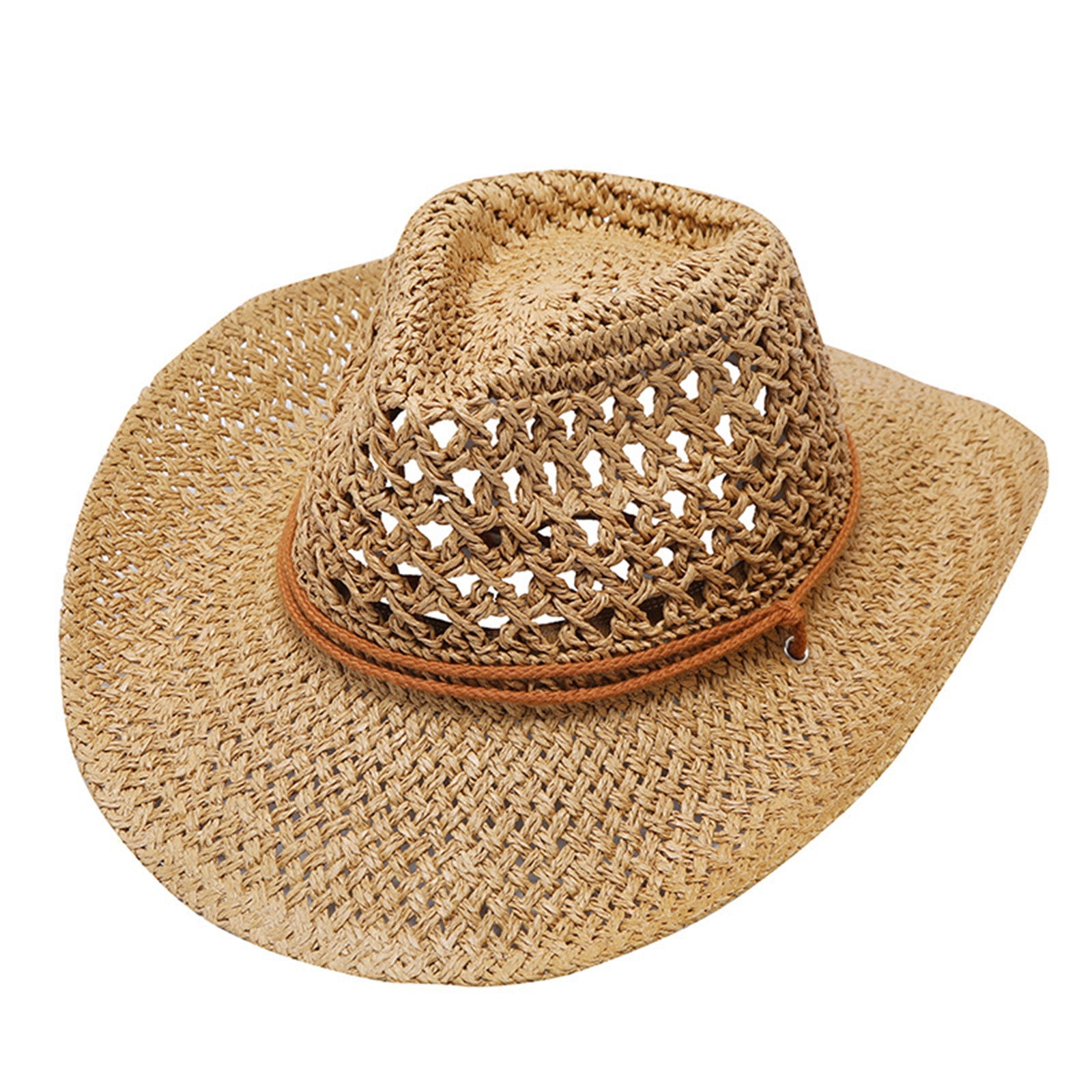 Santa Cowboy Hat White Edge Western Cowboy Hat Feather Edge Christmas ...