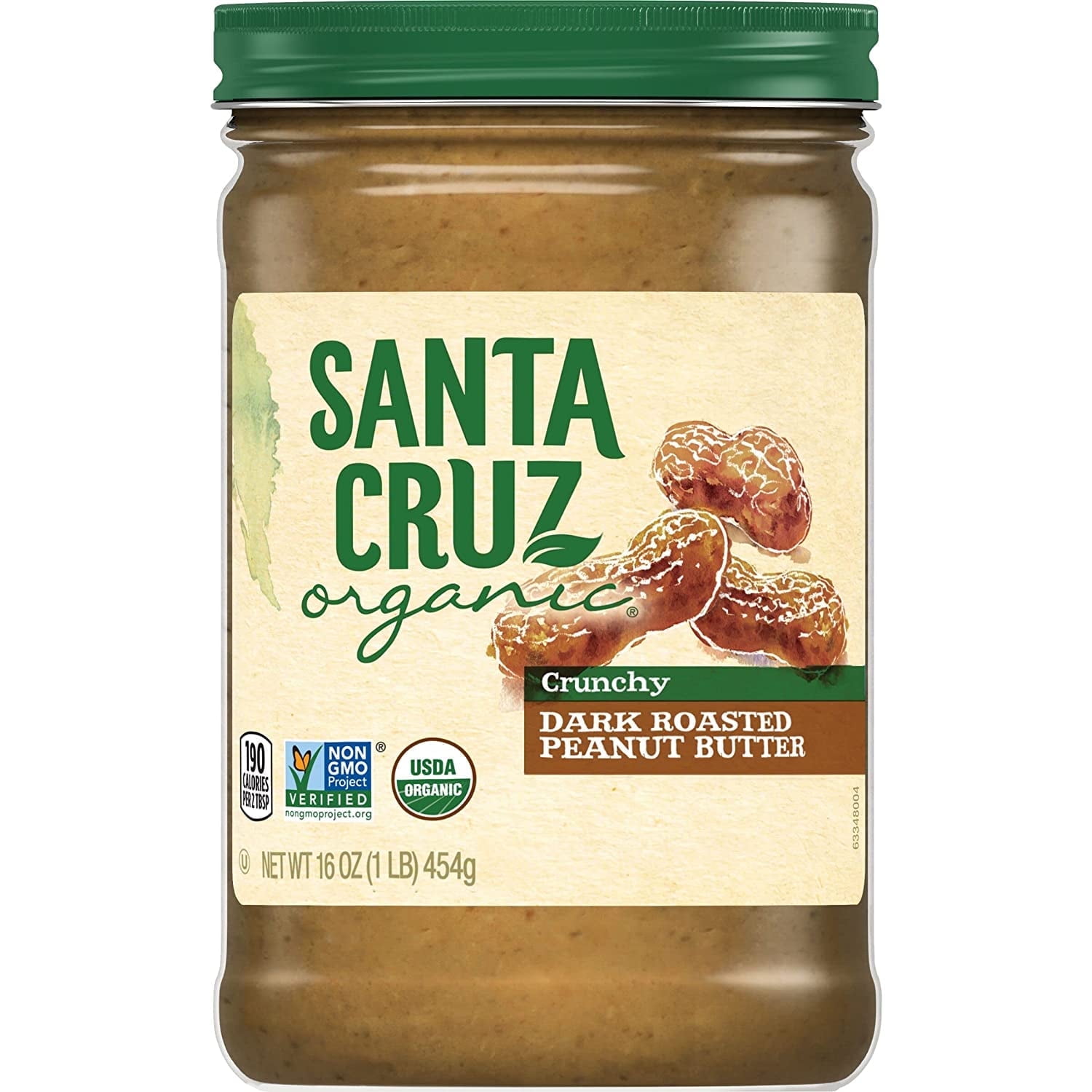 Santa Cruz Organic Crunchy Dark Roasted Peanut Butter - 16 oz Pack of 3 ...
