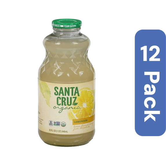 Santa Cruz Organic Lemonade, 32 fl oz, Pack of 12, USDA Organic, Gluten ...