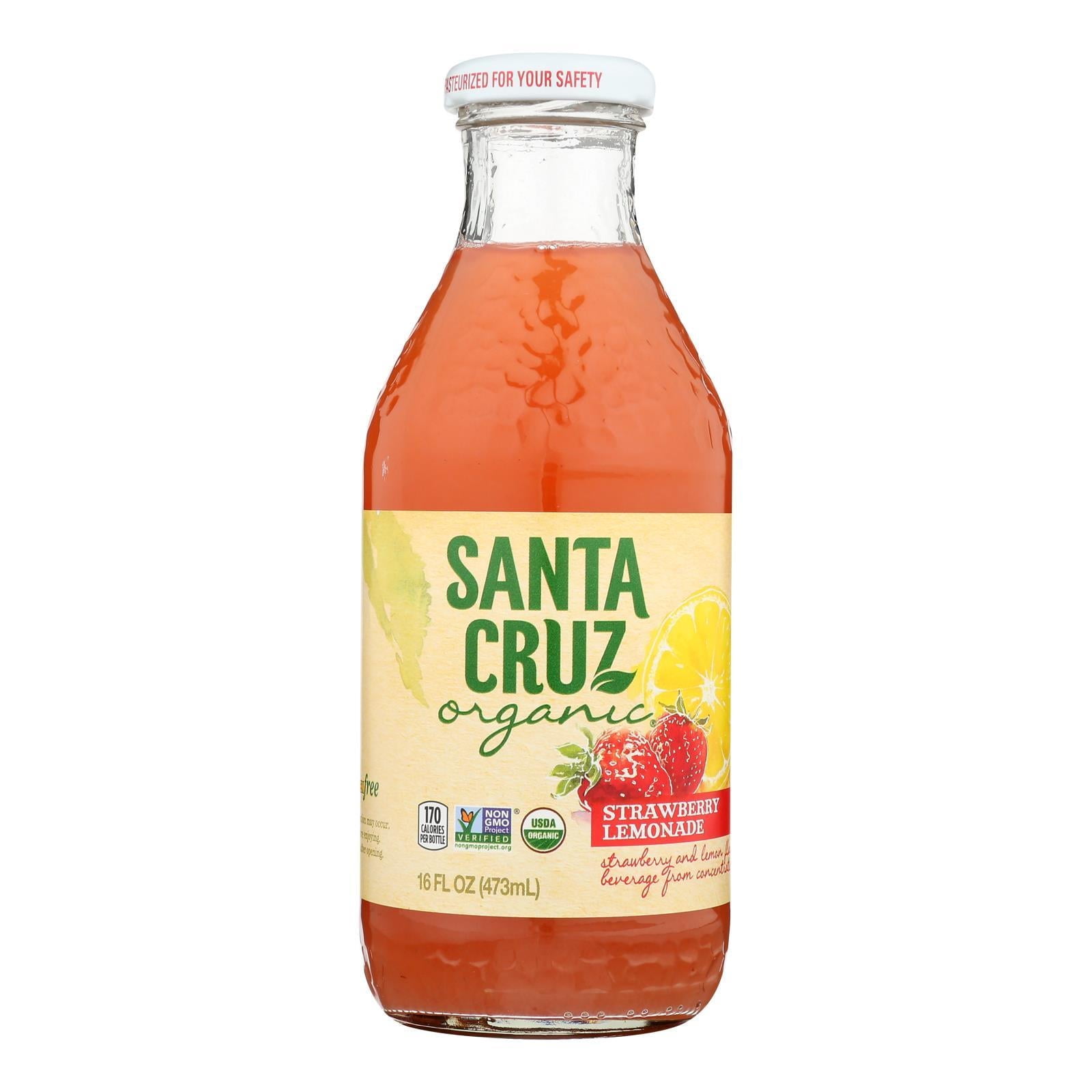 Santa Cruz Organic - Lemonade Strawberry - Case of 8-16 OZ - Walmart.com