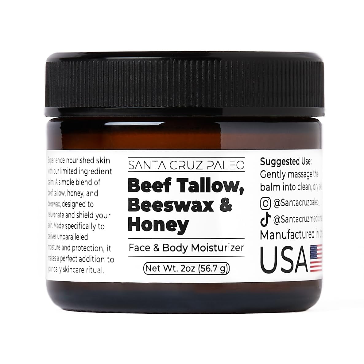 Santa Cruz Paleo Beef SAF21 Tallow for Skin, Finished & Fed Beef Tallow ...