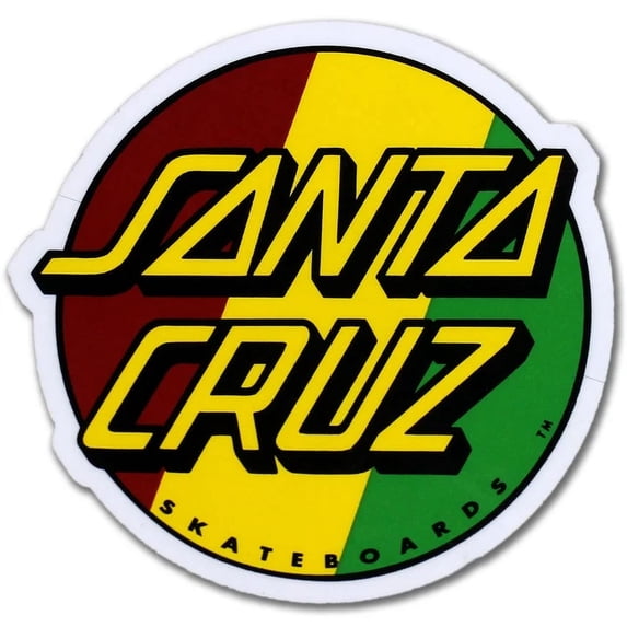 Santa Cruz Sticker Rasta Logo Phone Decal Water Bottle Stickers Car ...
