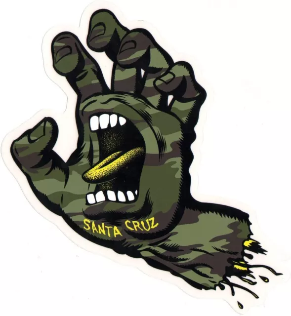 Santa Cruz Sticker Screaming Hand Camo Phone Decal Water Bottle ...