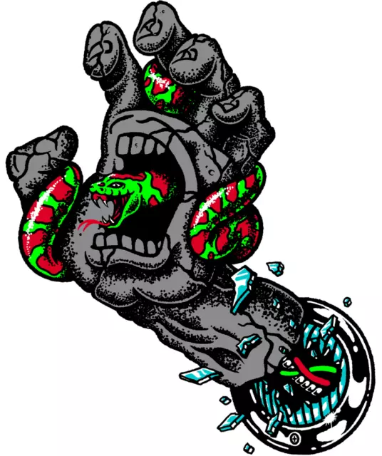 Santa Cruz Sticker Screaming Hand Phone Decal Water Bottle Stickers Car ...