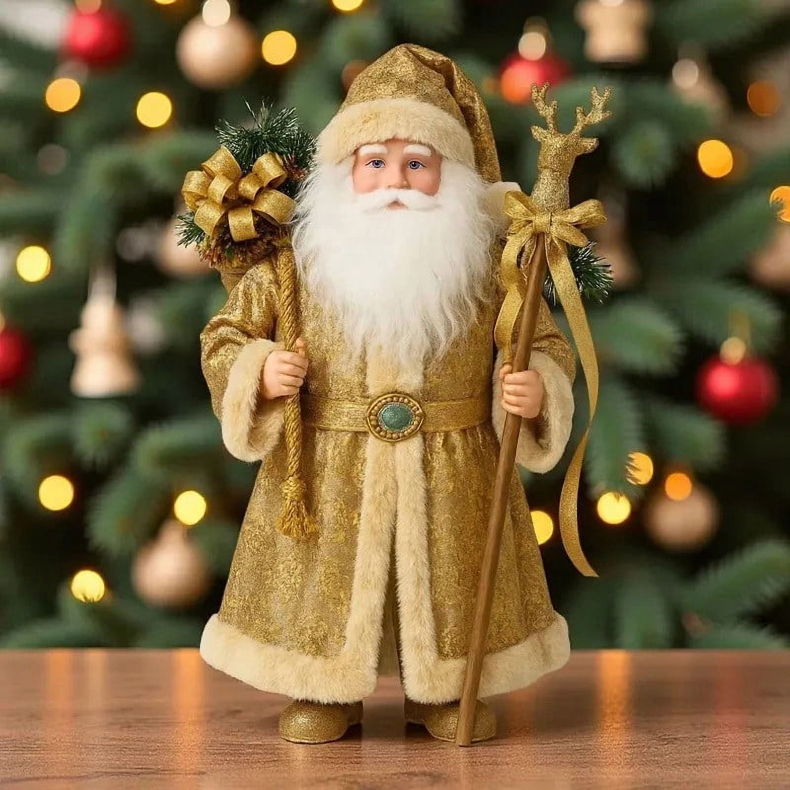 Santa Decoration under $5! Xqxayjr Golden Santa Claus Ornament ...