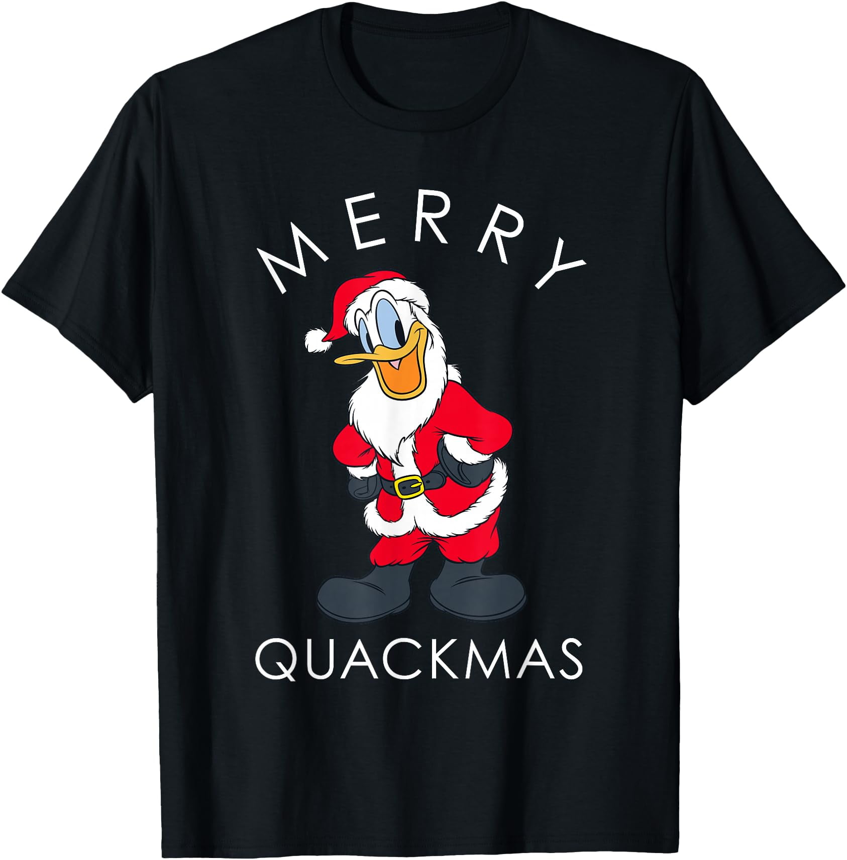 Santa Donald Duck Merry Quackmas Holiday Christmas DTG Print Unisex T ...