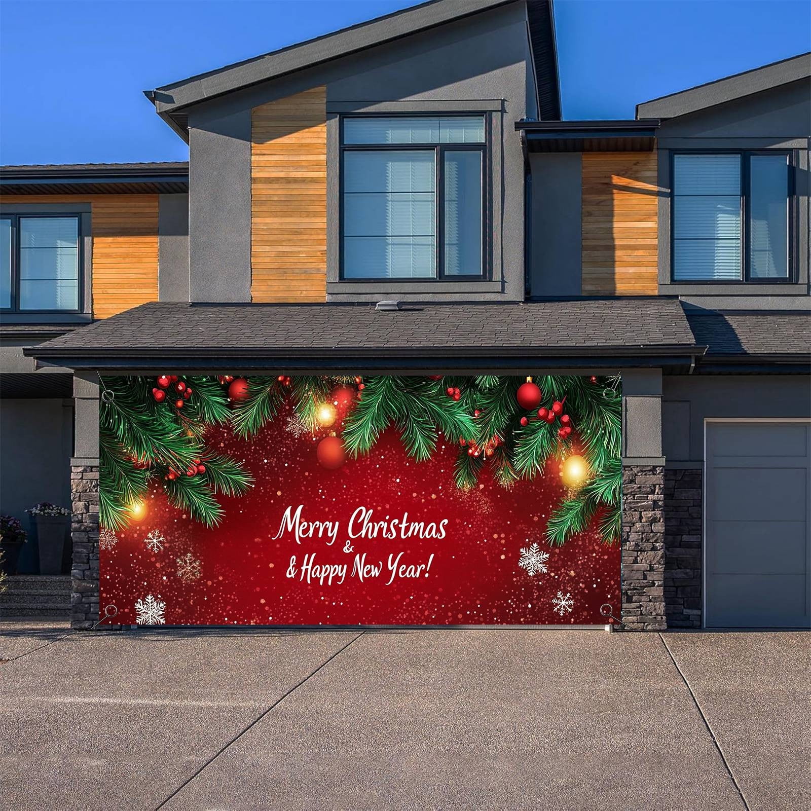 Santa Drive Garage Banner Festive Holiday Welcome Sign for Christmas ...