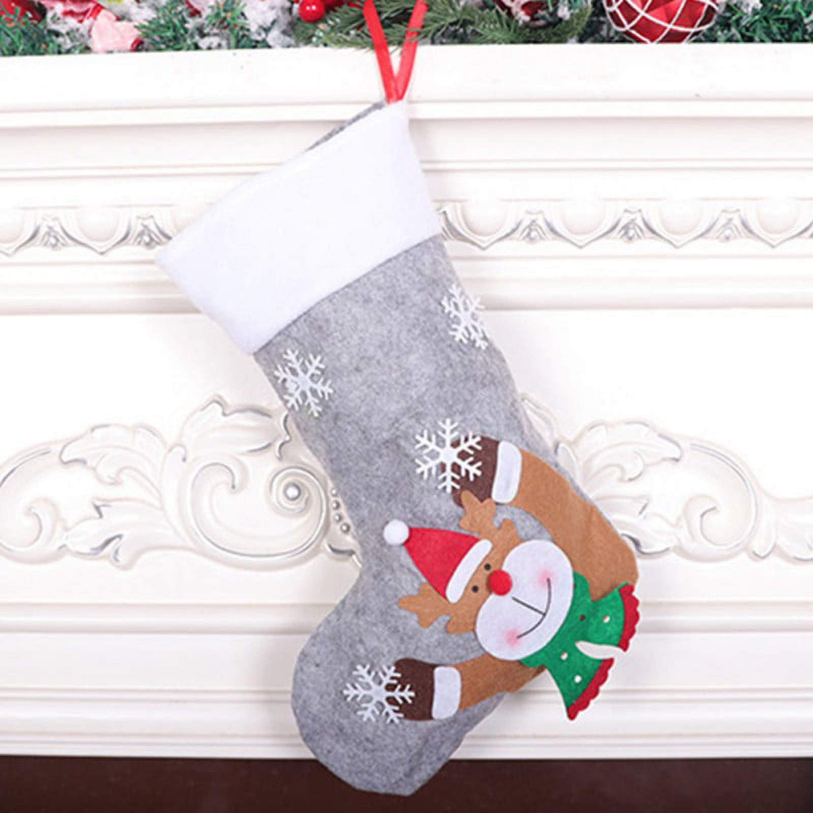 Christmas Stockings for Fireplace Decoration Socks with LED Lights ...