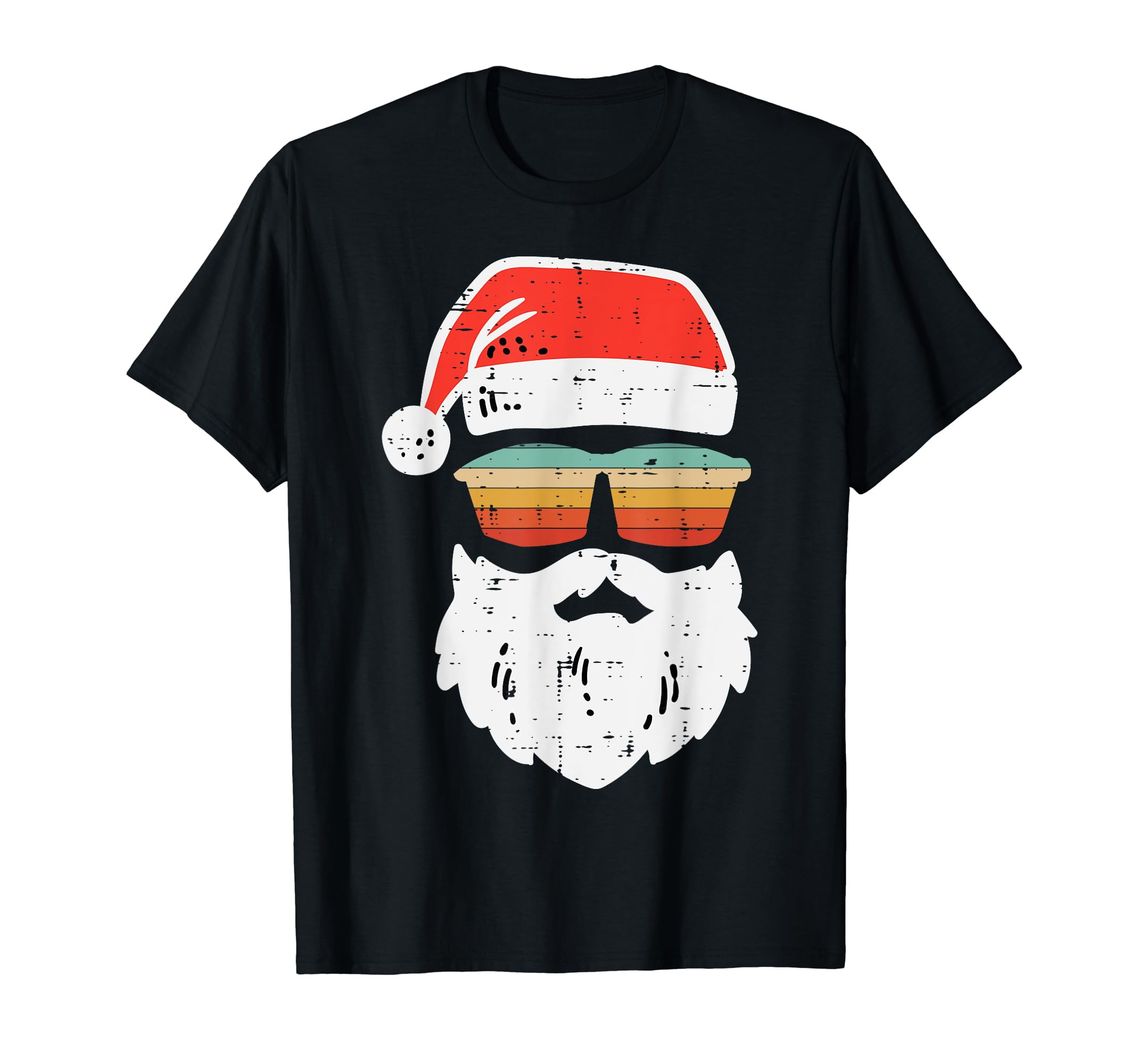 Santa Face Retro Sunglasses Christmas Xmas Men Women Kids T-Shirt ...