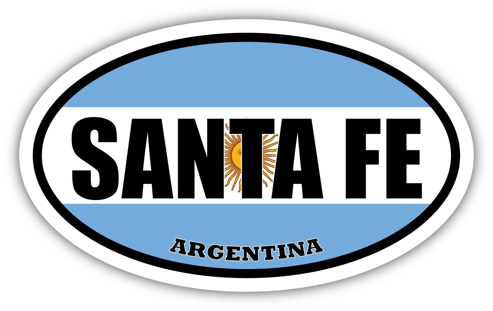 Santa Fe Argentina Flag Oval Decal Vinyl Bumper Sticker 3x5 inches ...