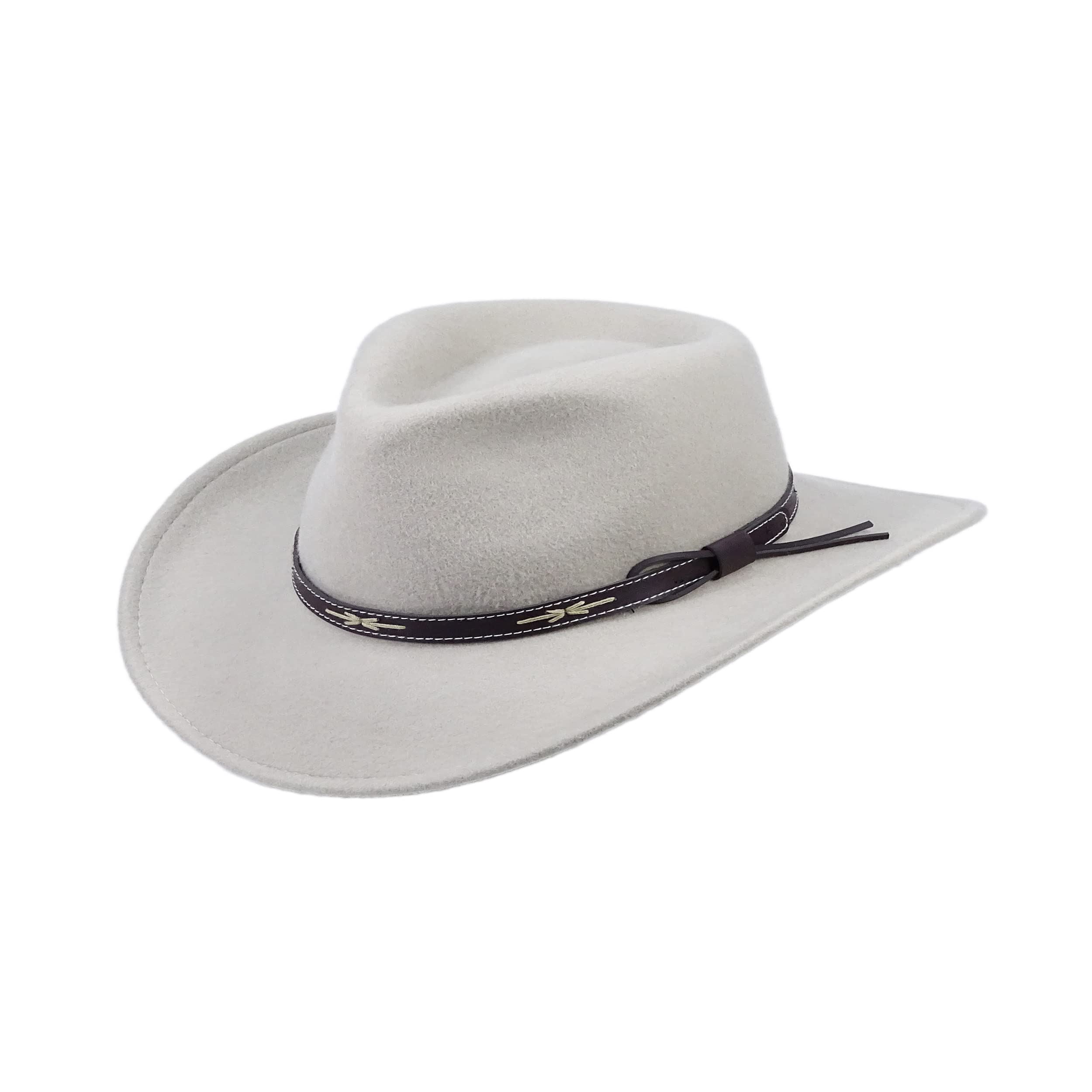 Santa Fe Crushable Wool Felt Outback Western Style Cowboy Silver Hat by ...